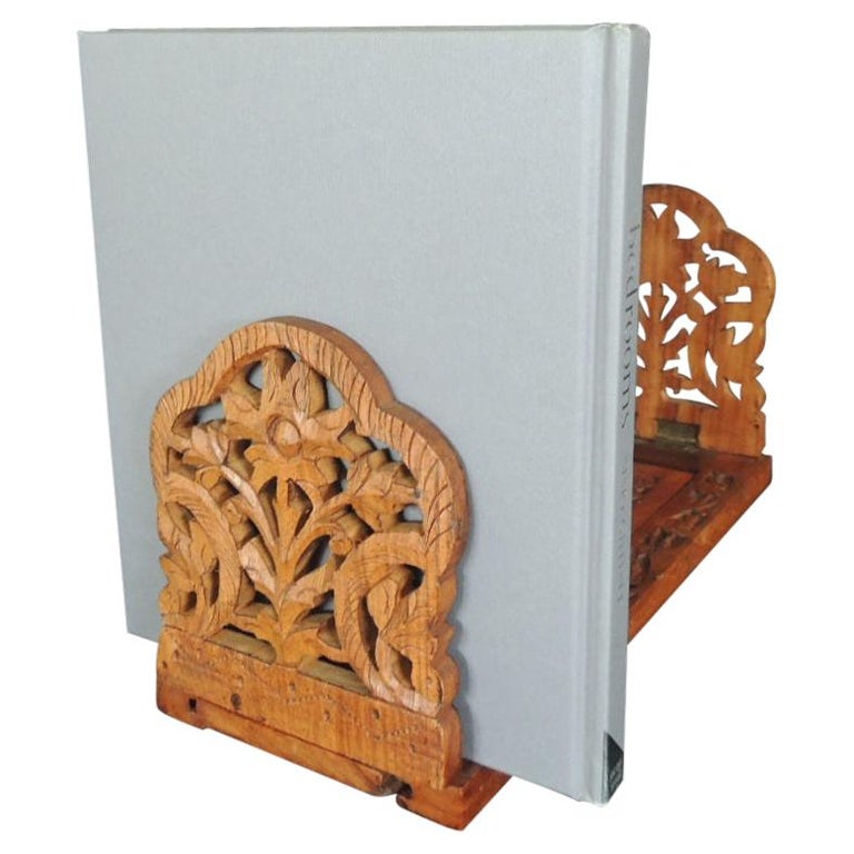 Hand Carved Folding Indian Bookstand or Shelf at 1stDibs