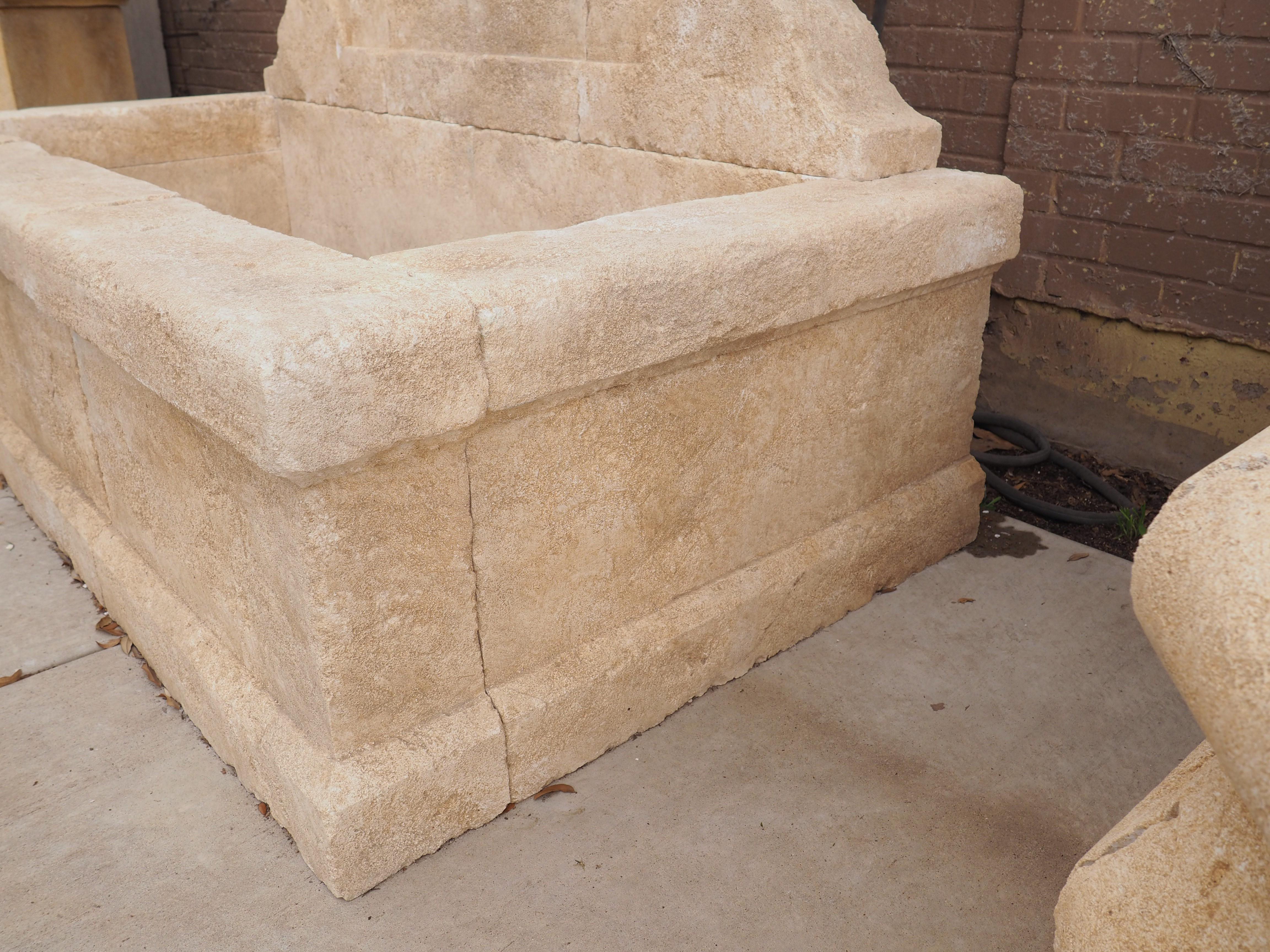 Hand Carved French Limestone Wall Fountain with Wrought Iron Spout from ...