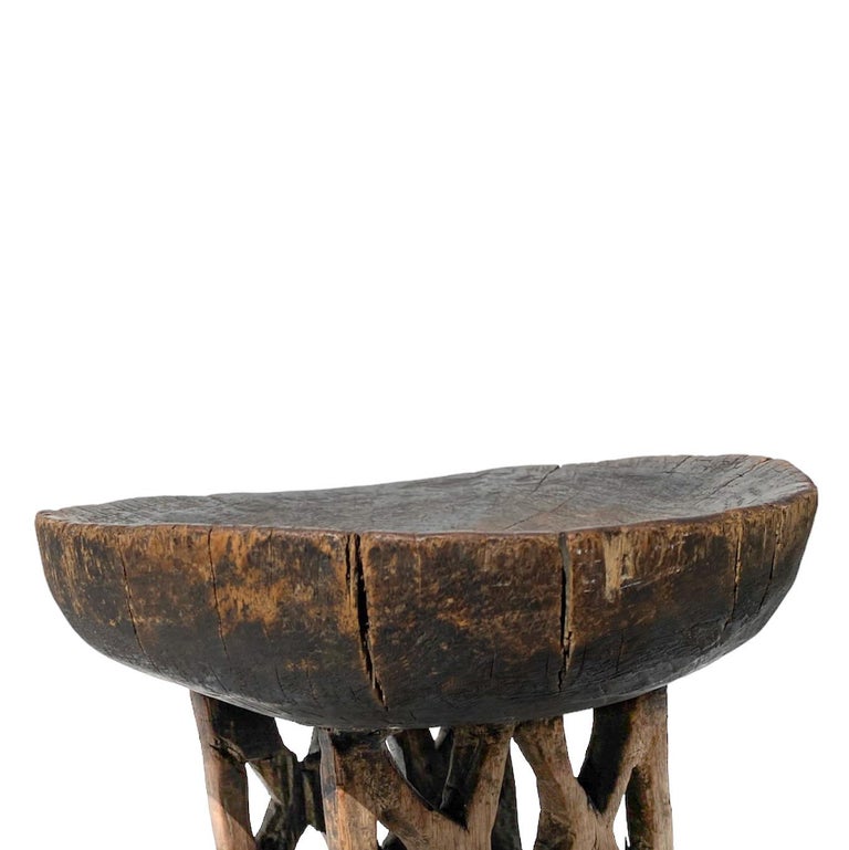 Hand Carved from Single Piece of Wood, Tonga Stool For Sale at 1stDibs