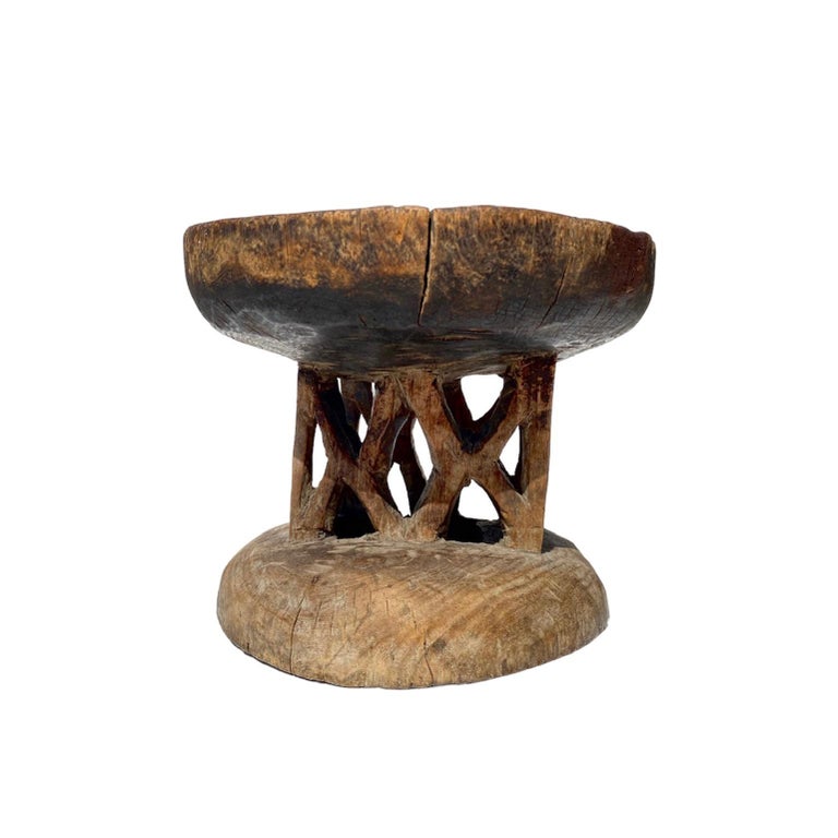 Hand Carved from Single Piece of Wood, Tonga Stool For Sale at 1stDibs