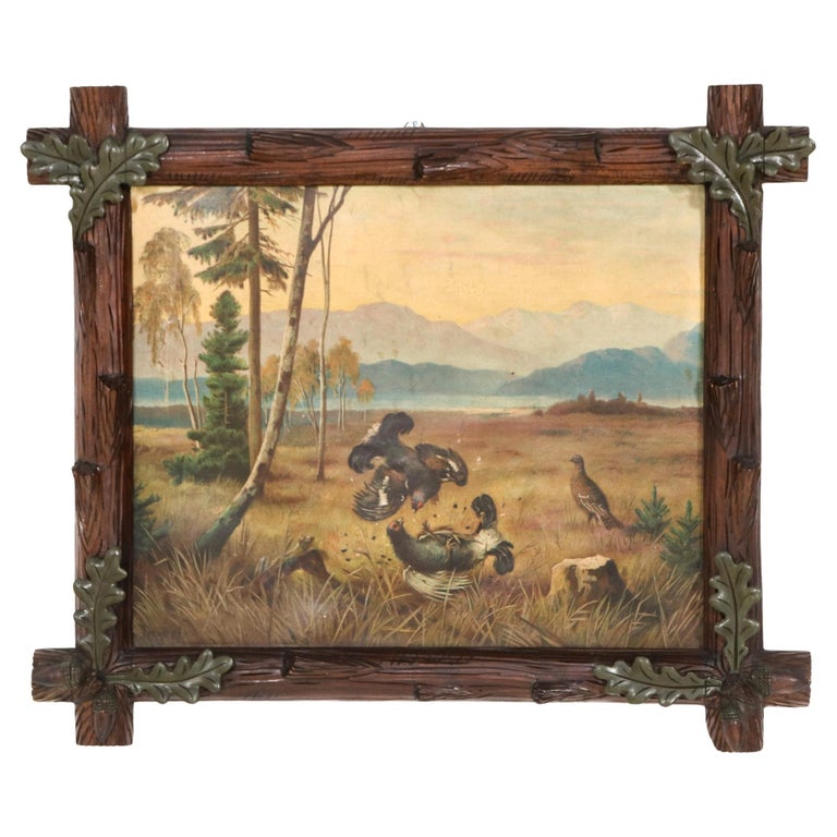Hand Carved Fruitwood Black Forest Frame Germany, 1900s For Sale at 1stDibs