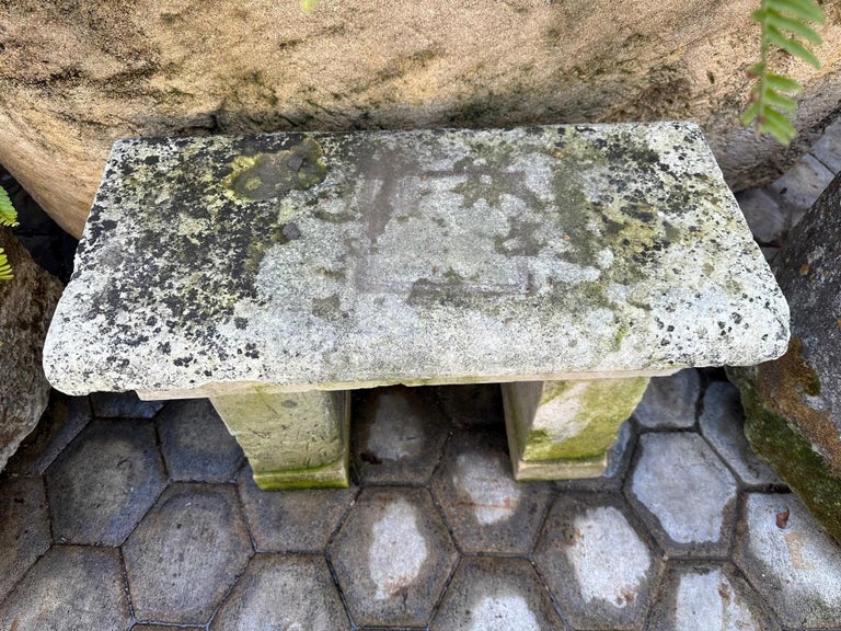 Hand Carved Garden Stone Bench Rustic Farm Seat Antique Indoor Outdoor ...