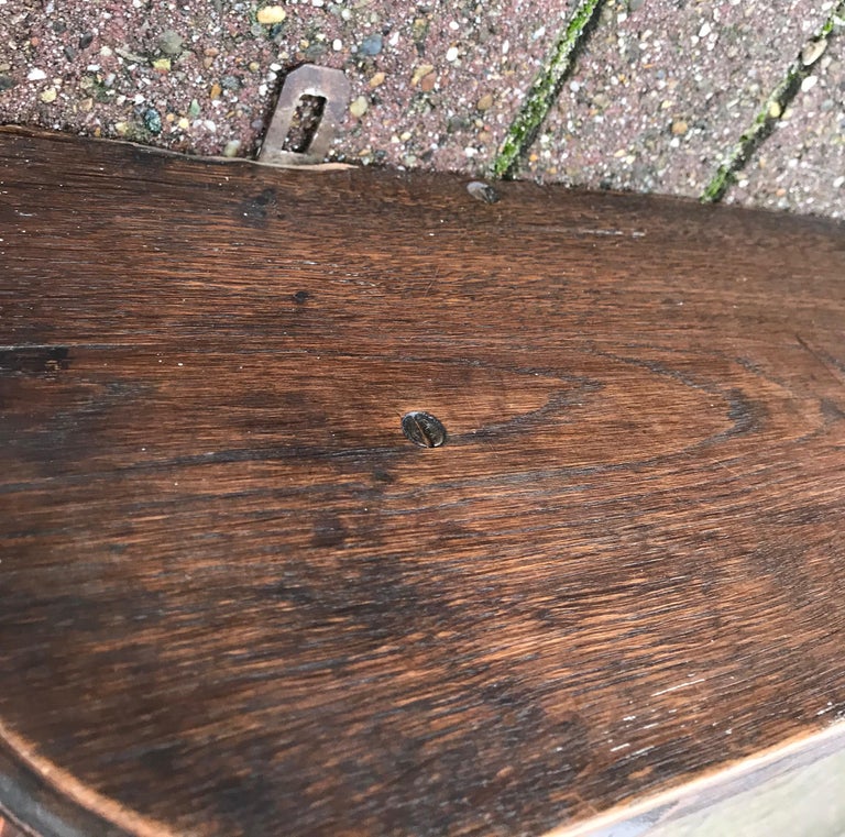 Hand Carved Gothic Revival Oak Wall Coat Rack with Stylish Church ...