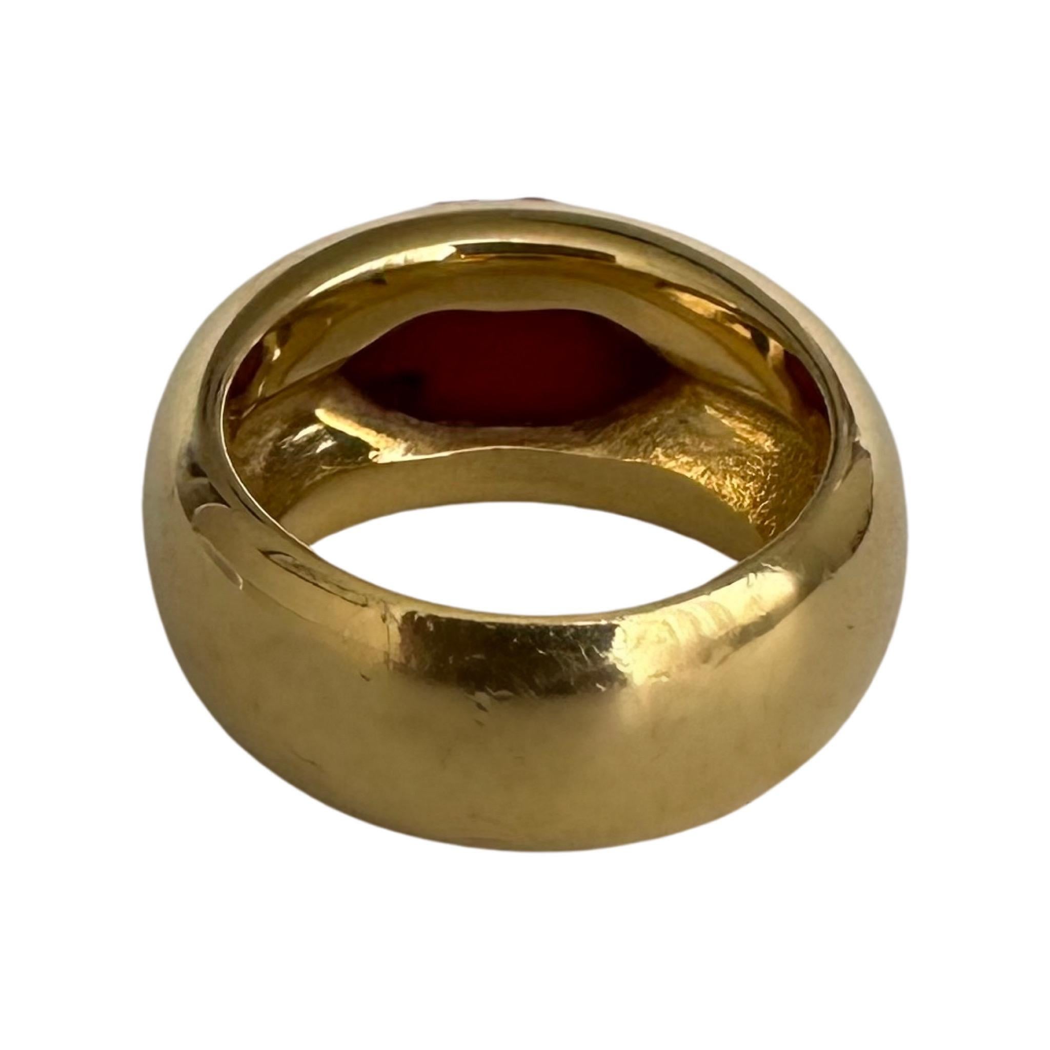 Hand Carved Italian Coral Lips 18Karat Gold Dome Ring For Sale at 1stDibs Hand Carved Italian Coral Lips 18Karat Gold Dome Ring For Sale at 1stDibs