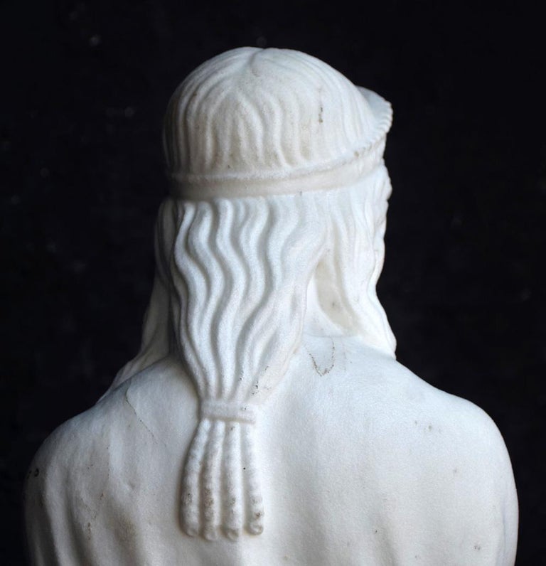 Hand Carved Italian White Marble Goddess Statue circa 1910 at 1stDibs