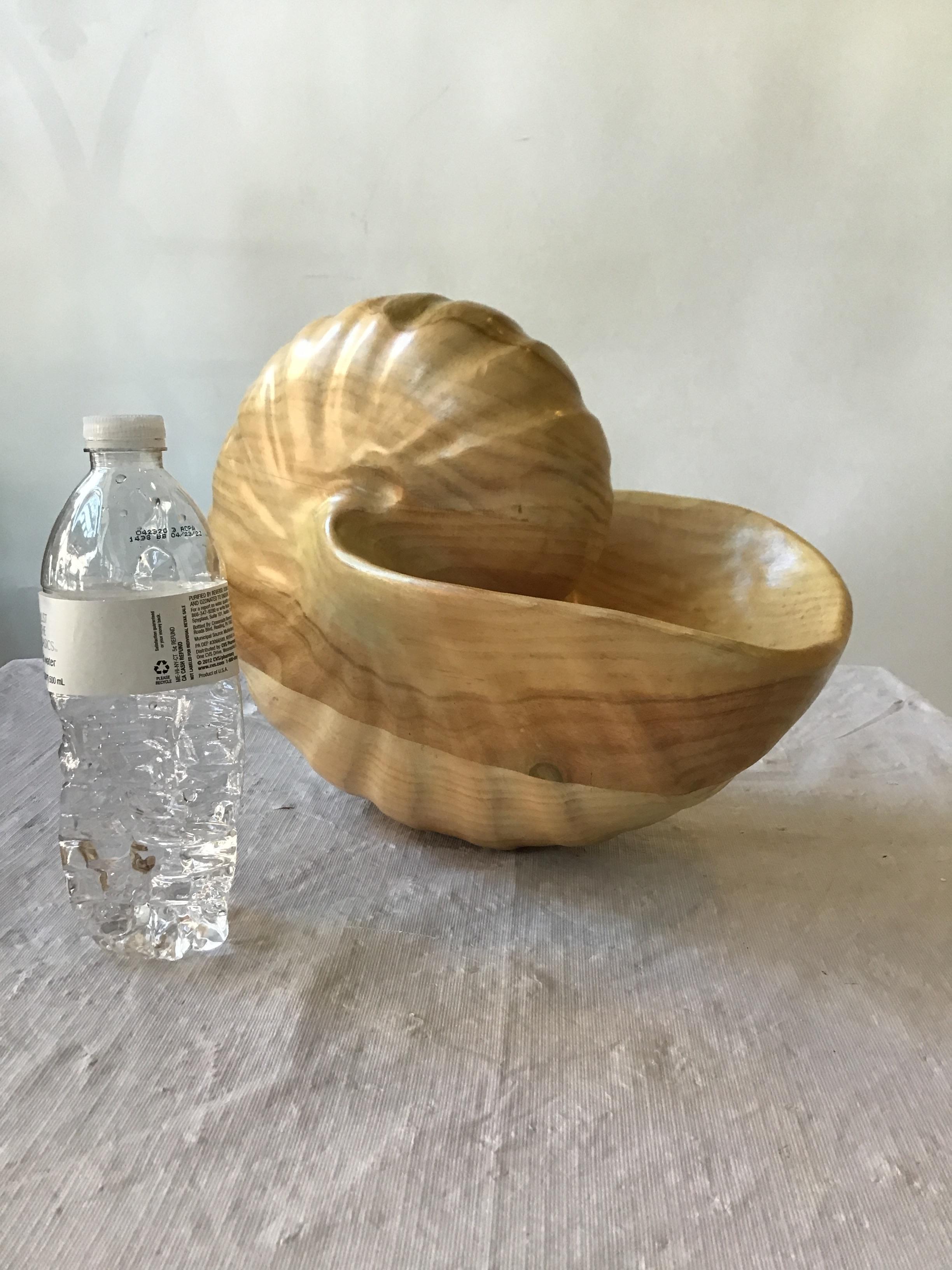 Hand Carved Large Wood Seashell at 1stDibs | wood shells, carved ...