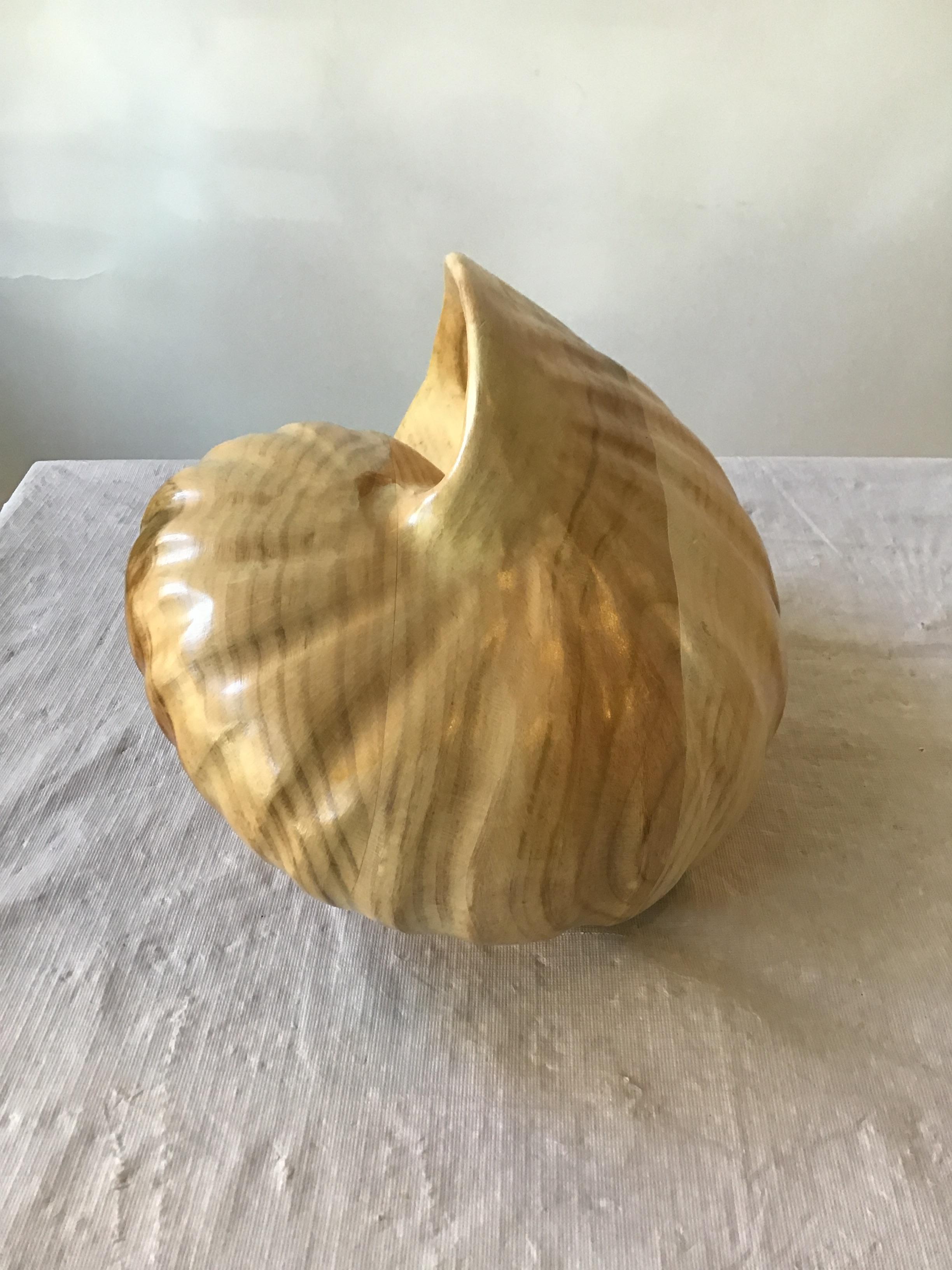 Hand Carved Large Wood Seashell at 1stDibs | wood shells, carved ...