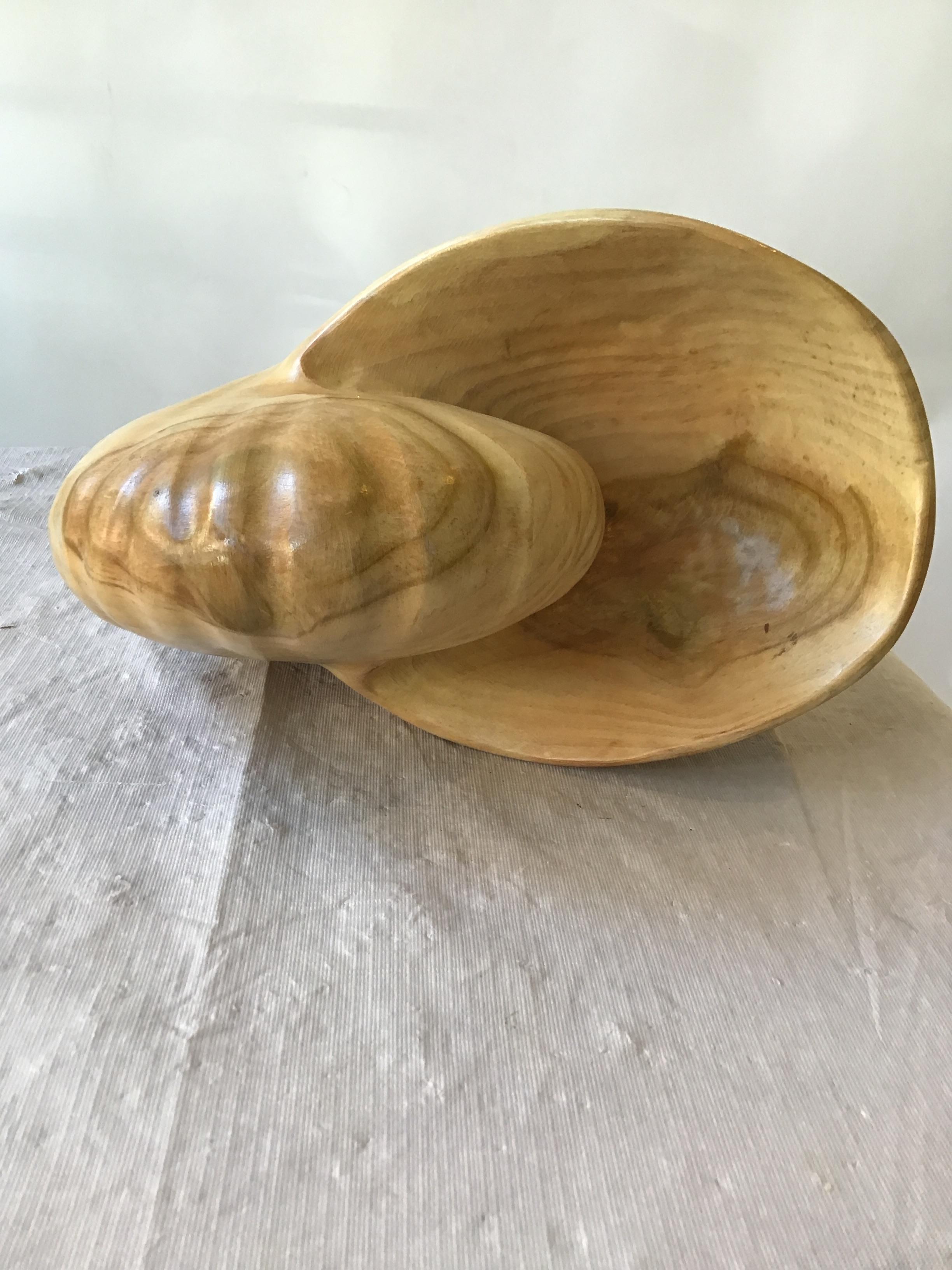 Hand Carved Large Wood Seashell at 1stDibs | wood shells, carved ...