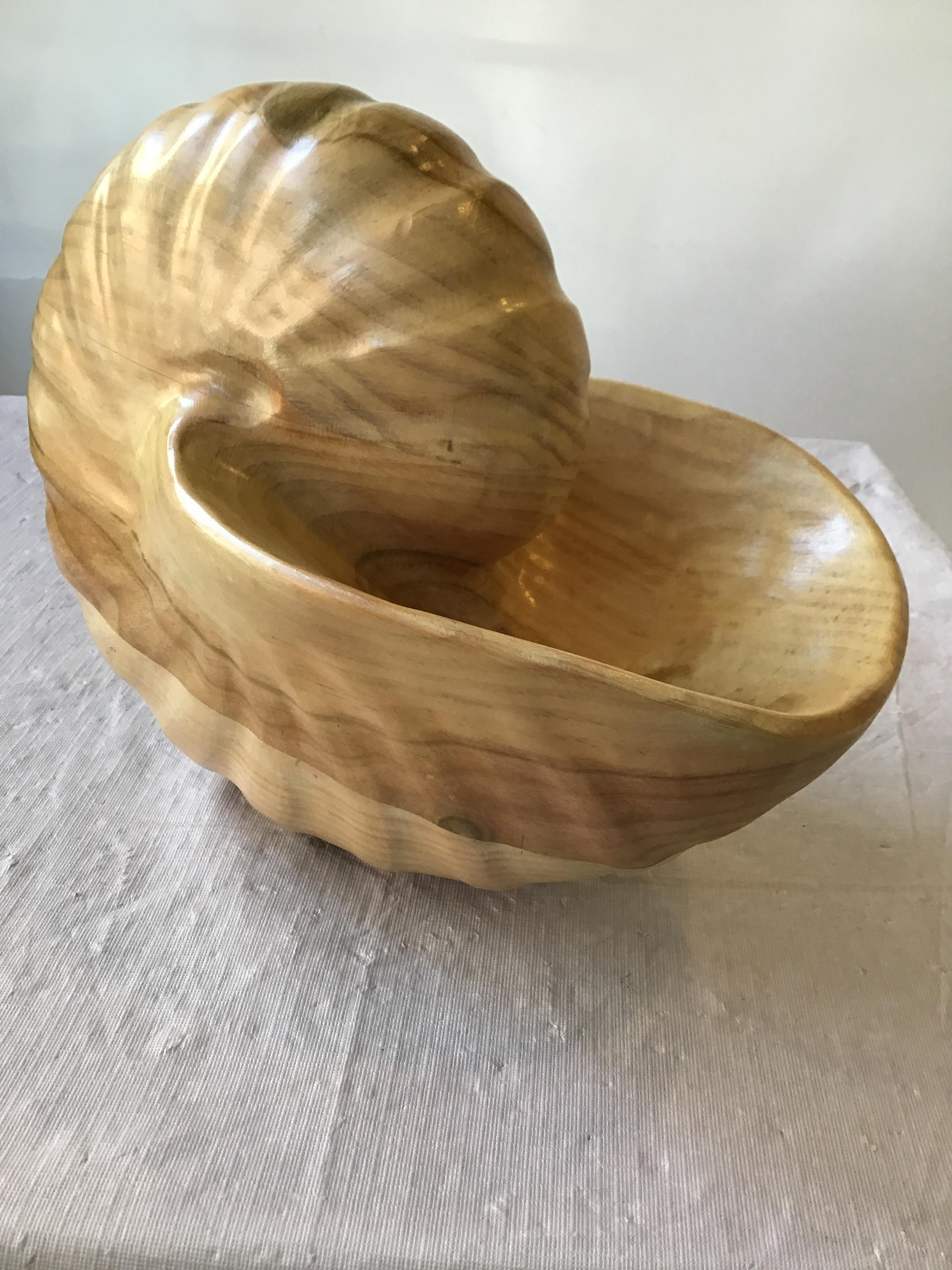 Hand Carved Large Wood Seashell at 1stDibs | wood shells, carved ...