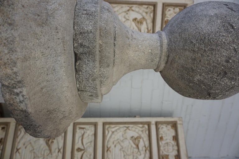 Hand Carved Limestone Central Fountain For Sale at 1stDibs