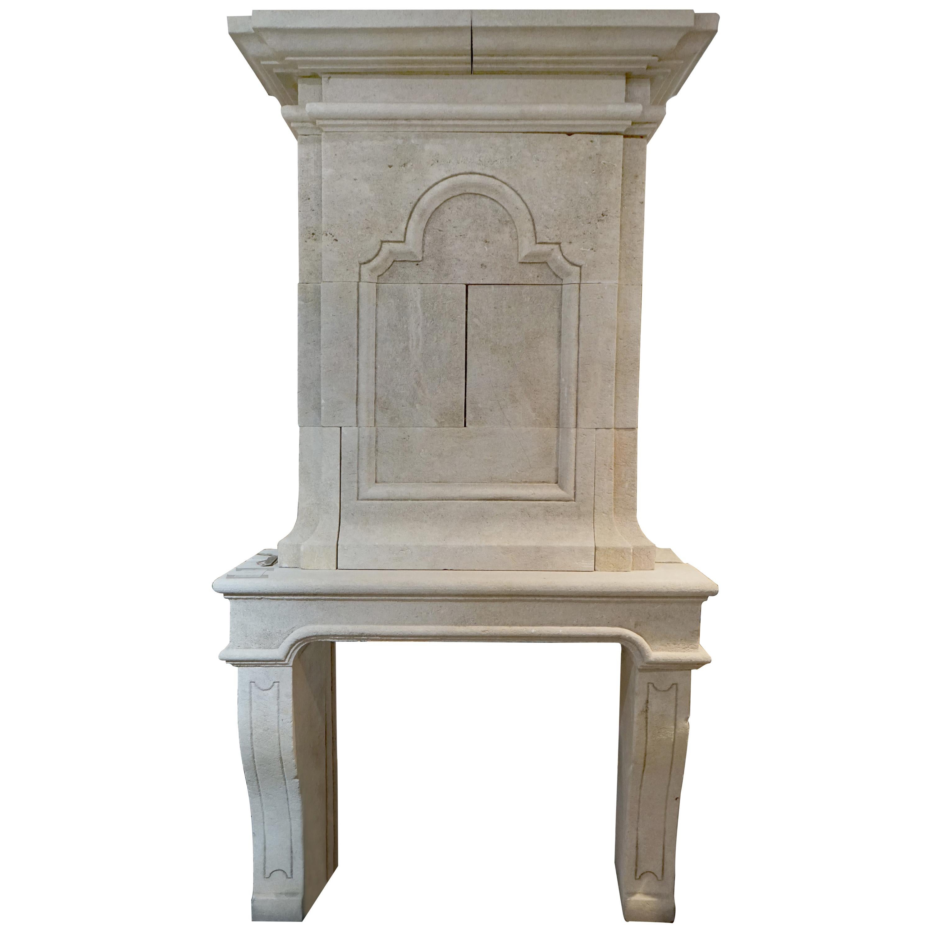 Hand Carved Limestone Mantel at 1stDibs