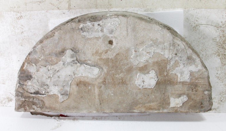 Hand Carved Limestone Wreath and Shield Transom Pediment 19th Century ...
