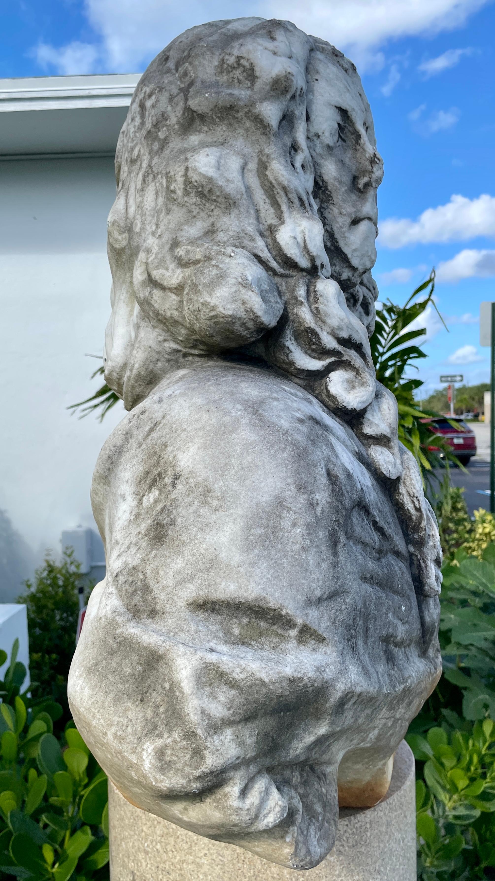 Hand Carved Marble Bust of Louis XIV For Sale at 1stDibs
