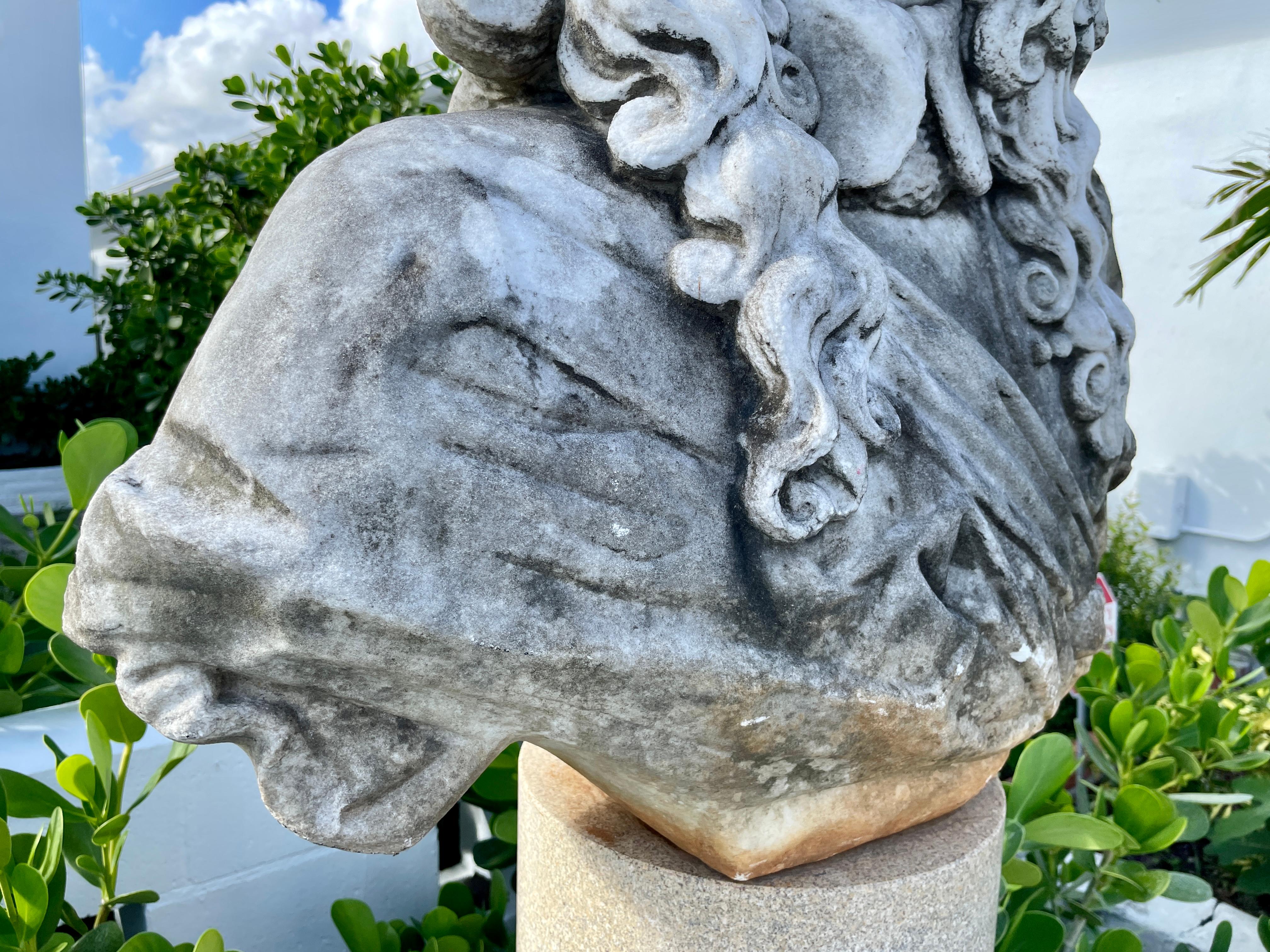 Hand Carved Marble Bust of Louis XIV For Sale at 1stDibs