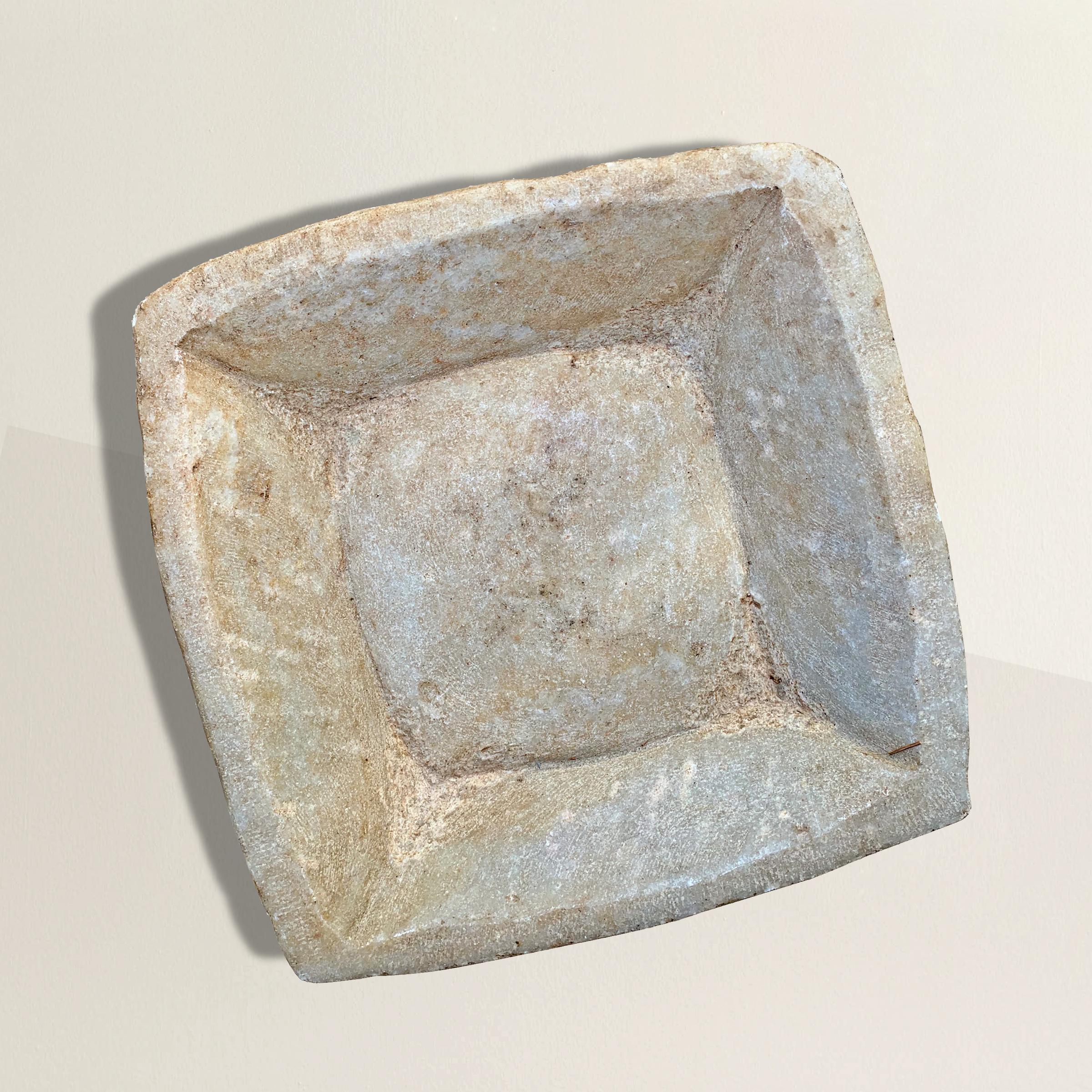 Hand-Carved Marble Square Dish at 1stDibs