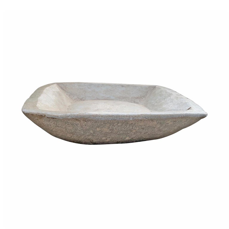 Hand-Carved Marble Square Dish For Sale at 1stDibs