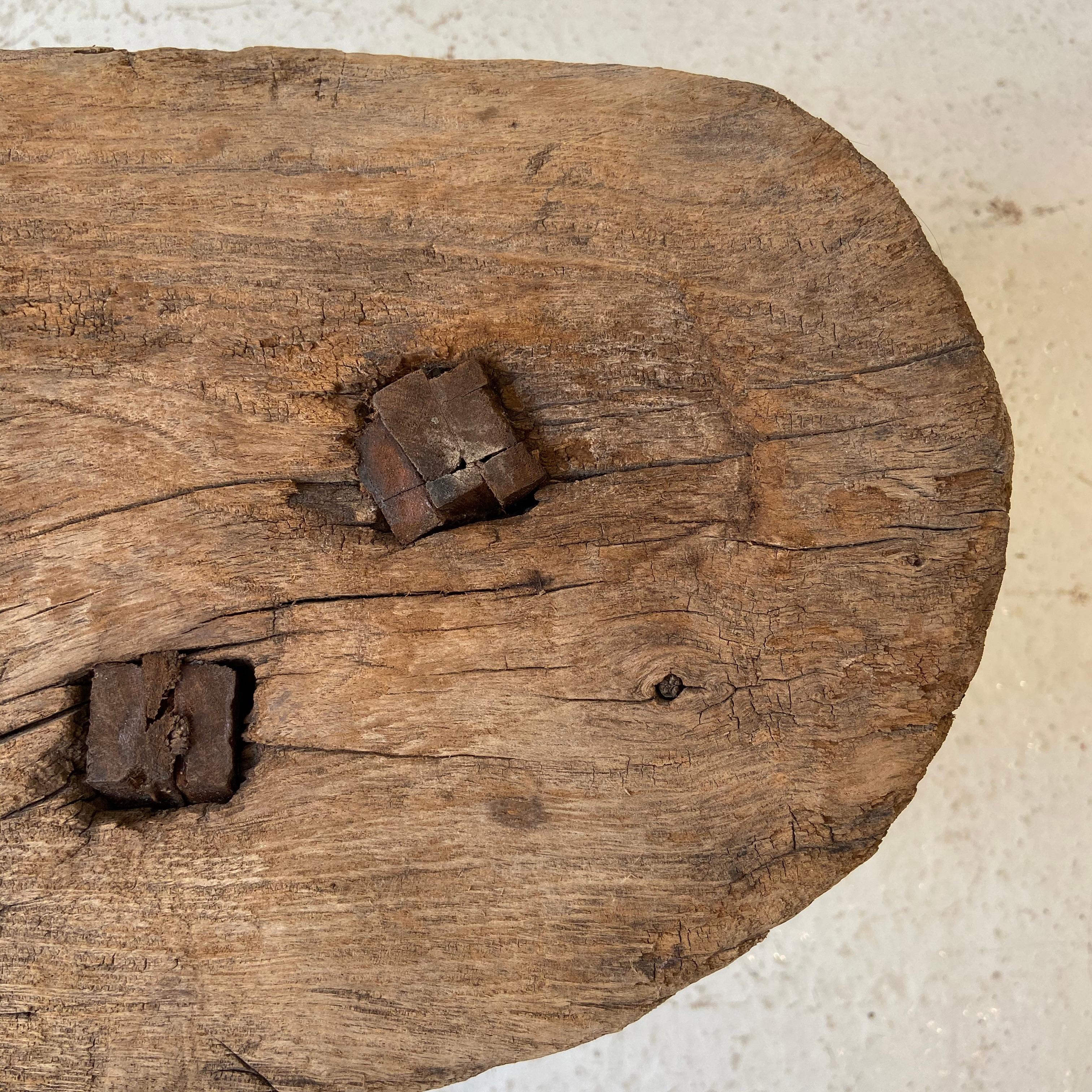Hand Carved Mesquite Milking Stool from Guanajuato, Mexico, circa 1950s ...