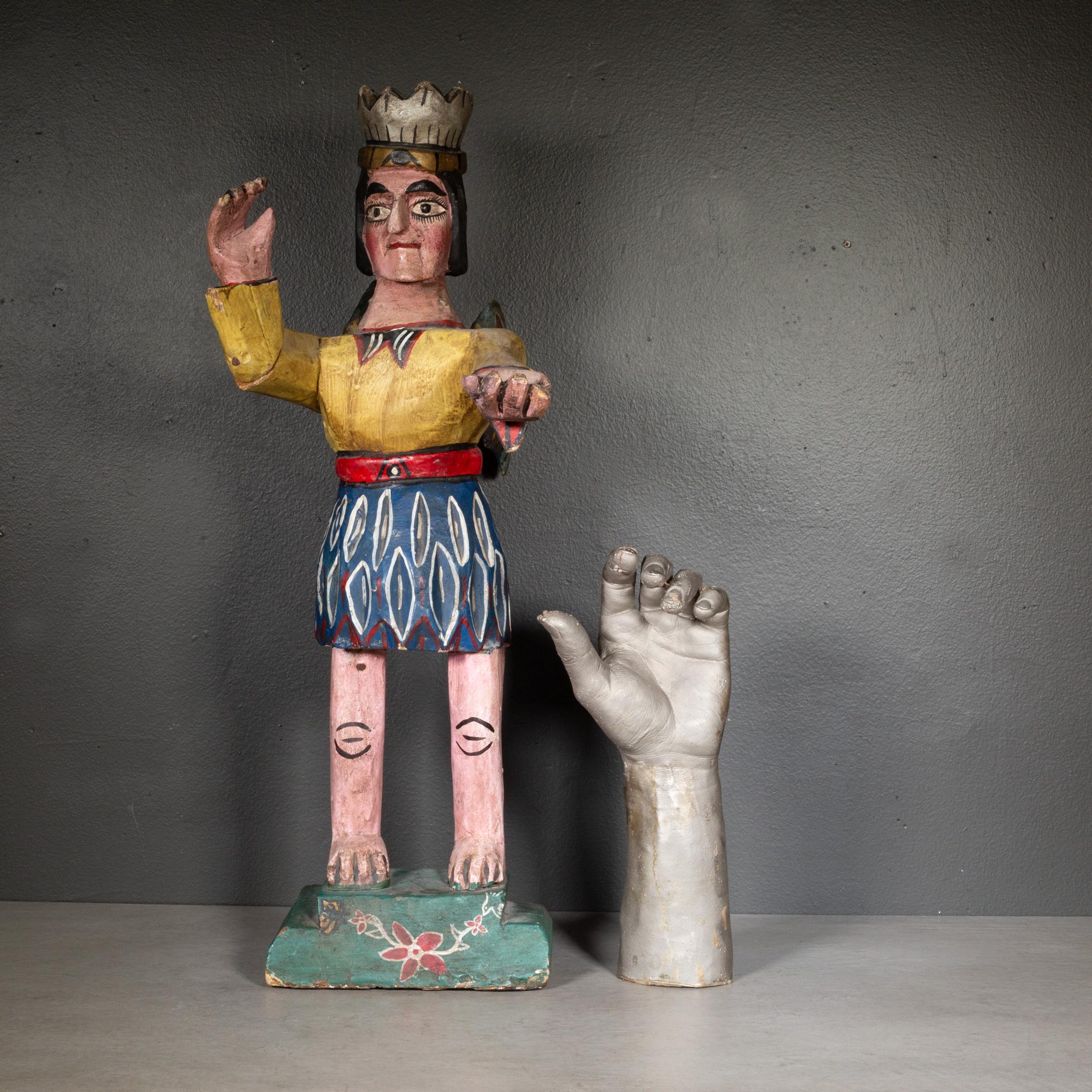 Hand Carved Mexican Folk Art Archangel c.1940-1960 For Sale at 1stDibs