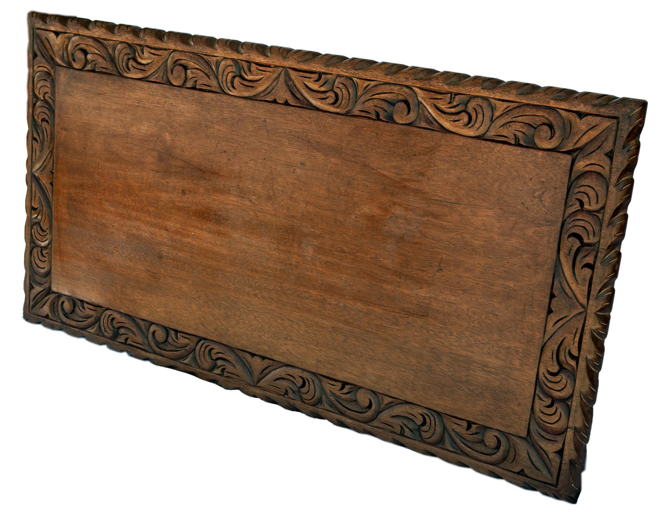 Hand-Carved Mexican Hardwood Coffee Table For Sale at 1stDibs