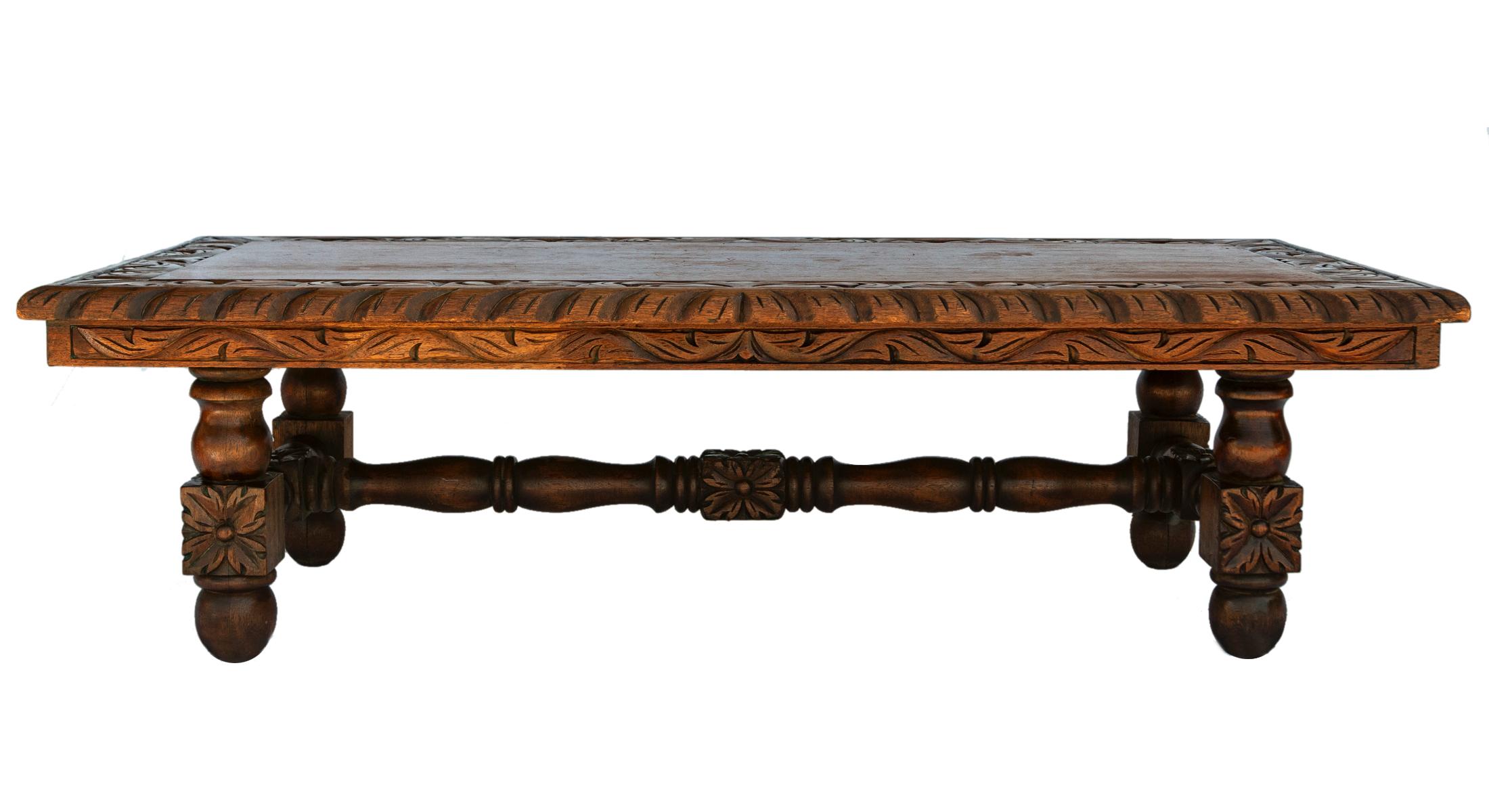 Hand-Carved Mexican Hardwood Coffee Table For Sale at 1stDibs