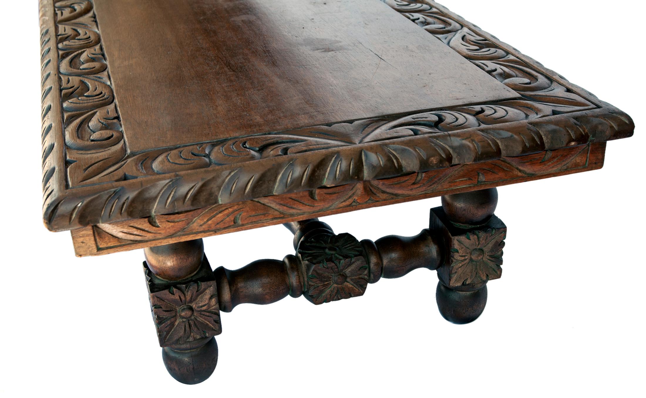 Hand-Carved Mexican Hardwood Coffee Table For Sale at 1stDibs
