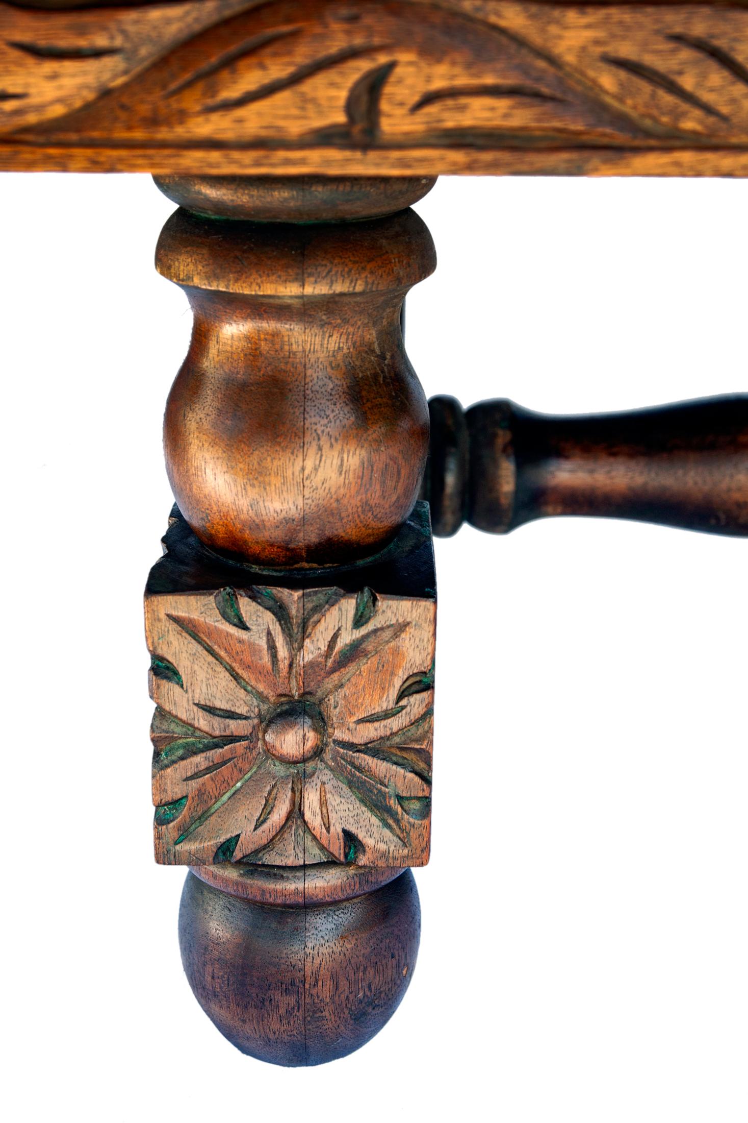 Hand-Carved Mexican Hardwood Coffee Table For Sale at 1stDibs