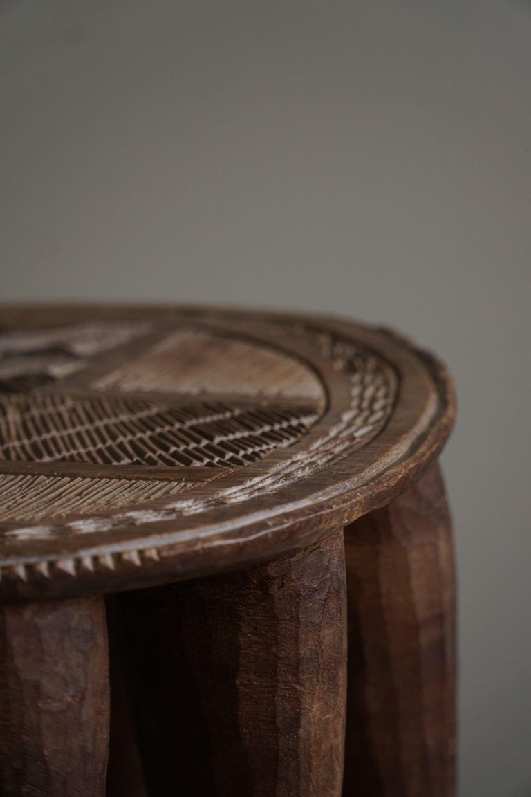 Hand Carved "Nupe Tribe" Stool With 10 Legs, Wabi Sabi, Made in Nigeria ...