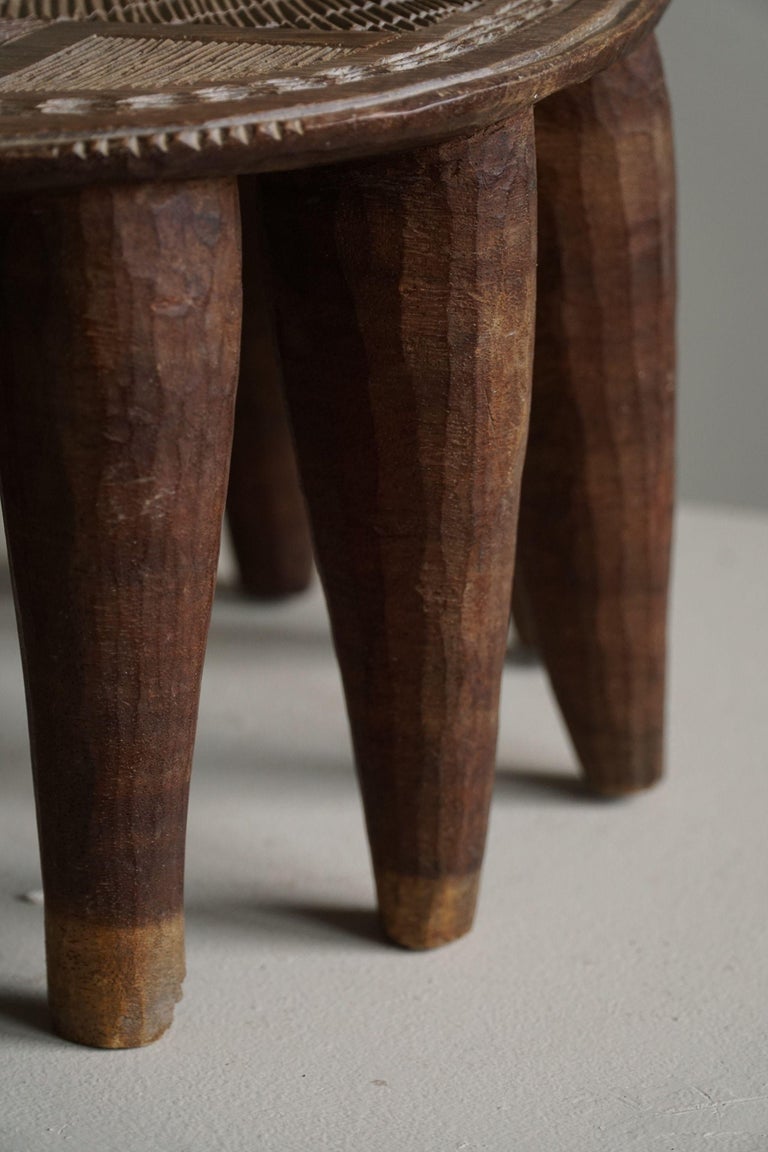 Hand Carved "Nupe Tribe" Stool With 10 Legs, Wabi Sabi, Made in Nigeria ...