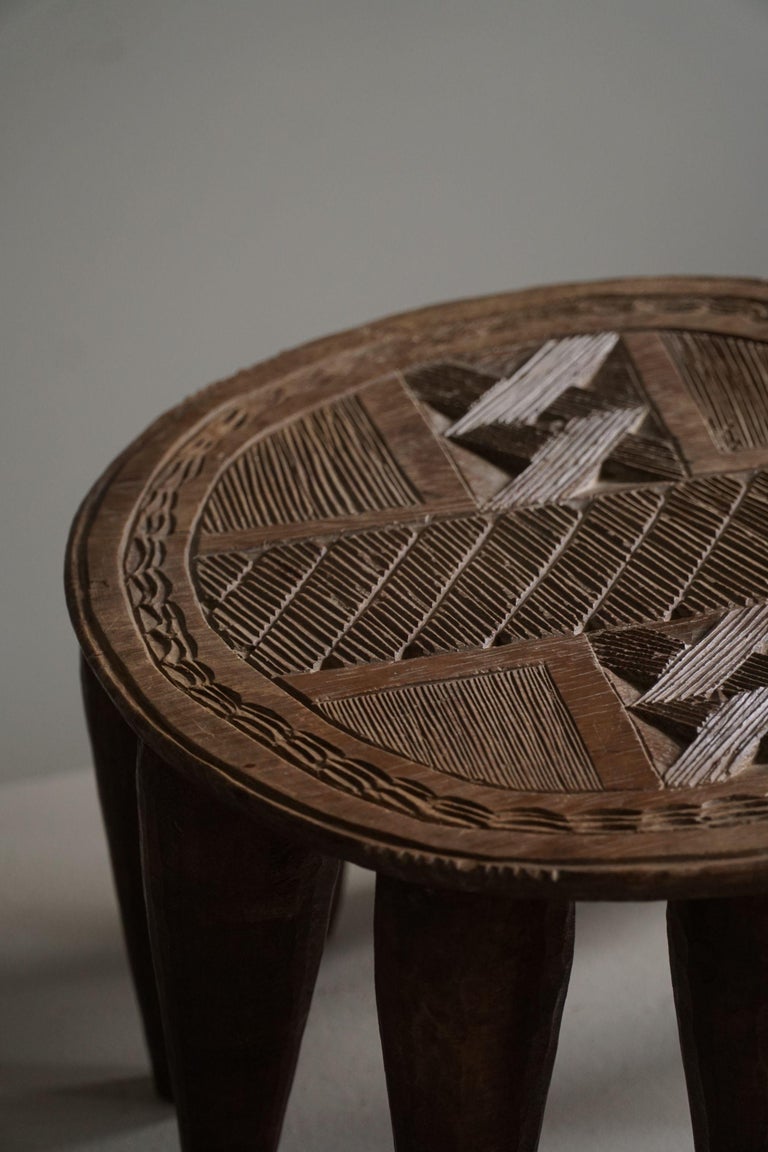 Hand Carved "Nupe Tribe" Stool With 10 Legs, Wabi Sabi, Made in Nigeria ...