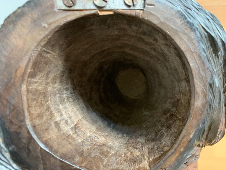 Hand Carved Nutwood Swiss Black Forest Bear Table Stand with Hinging ...