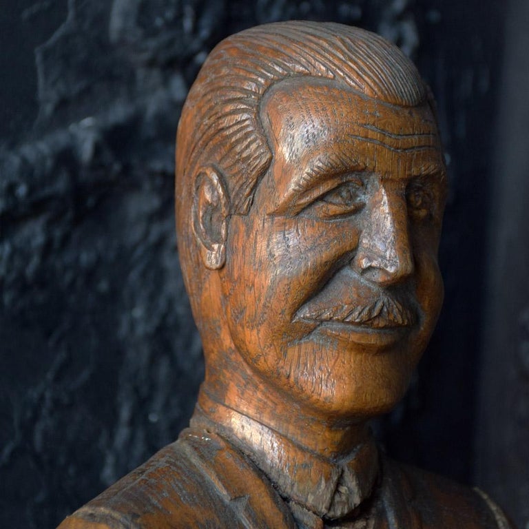 Hand Carved Oak English Folk-art Gentleman Figure, circa 1930 at 1stDibs