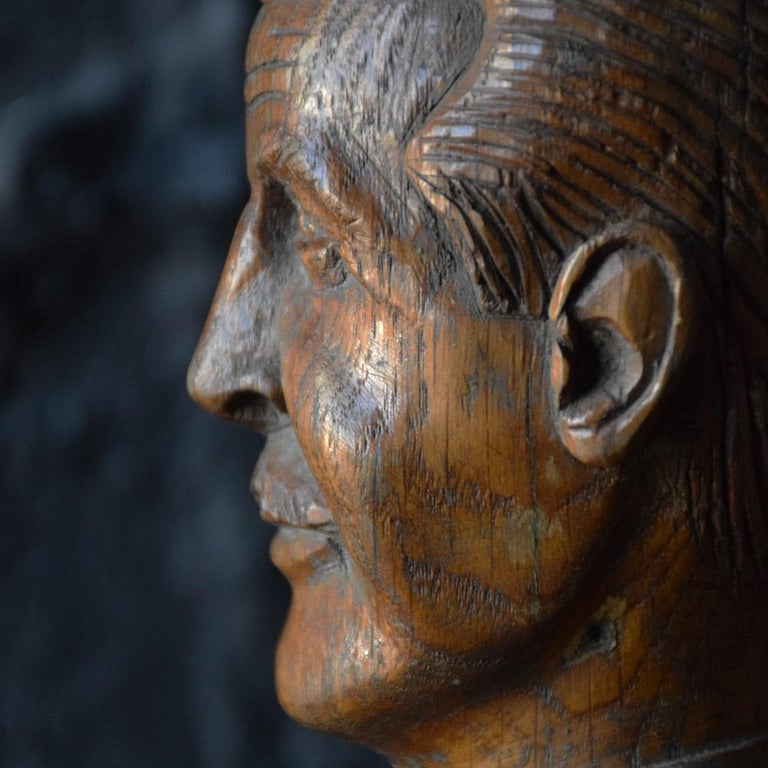 Hand Carved Oak English Folk-art Gentleman Figure, circa 1930 at 1stDibs