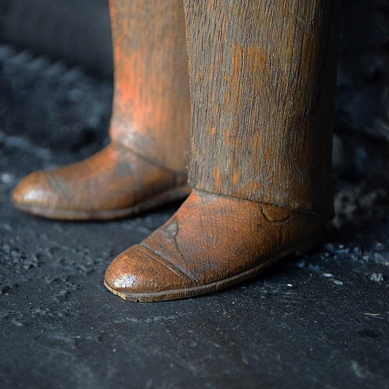 Hand Carved Oak English Folk-art Gentleman Figure, circa 1930 at 1stDibs