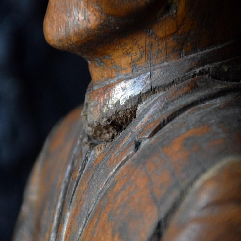 Hand Carved Oak English Folk-art Gentleman Figure, circa 1930 at 1stDibs