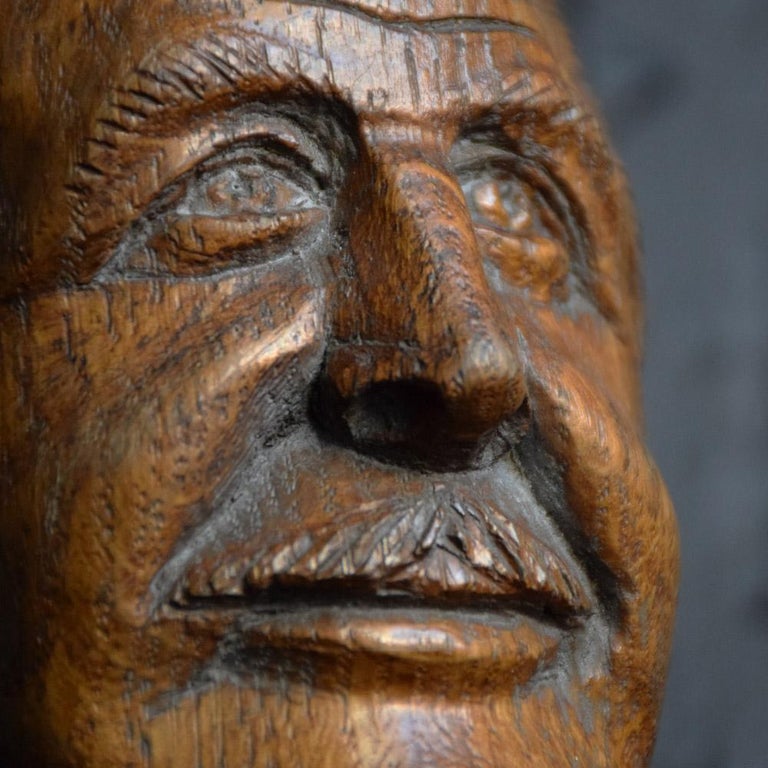 Hand Carved Oak English Folk-art Gentleman Figure, circa 1930 at 1stDibs