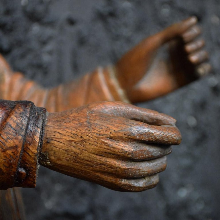 Hand Carved Oak English Folk-art Gentleman Figure, circa 1930 at 1stDibs