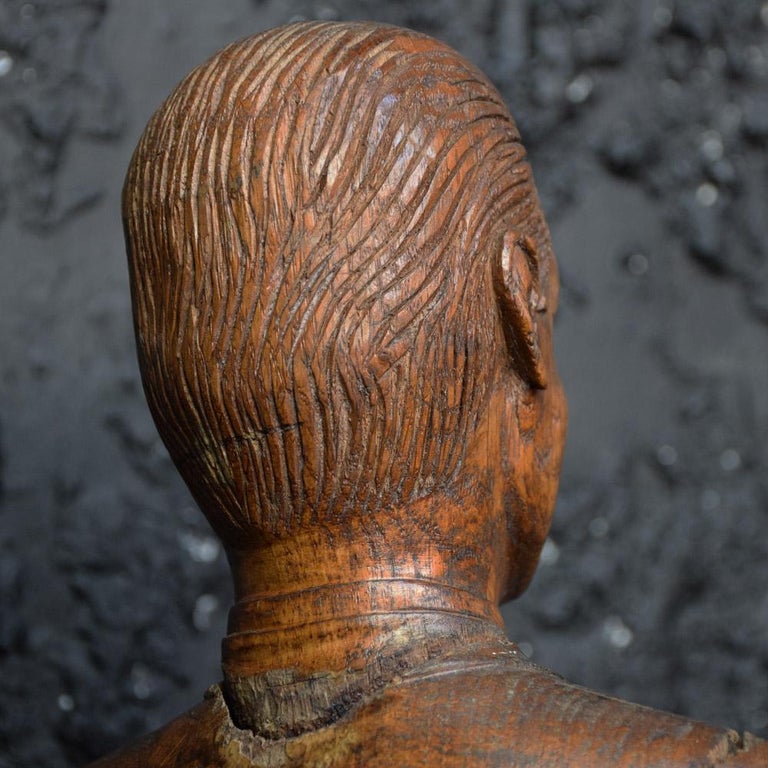 Hand Carved Oak English Folk-art Gentleman Figure, circa 1930 at 1stDibs