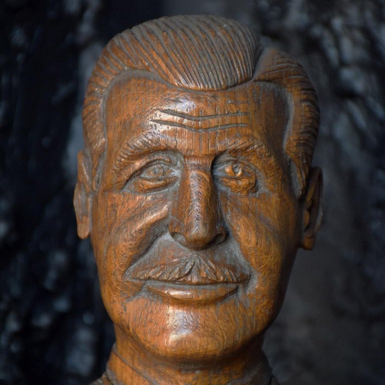 Hand Carved Oak English Folk-art Gentleman Figure, circa 1930 at 1stDibs