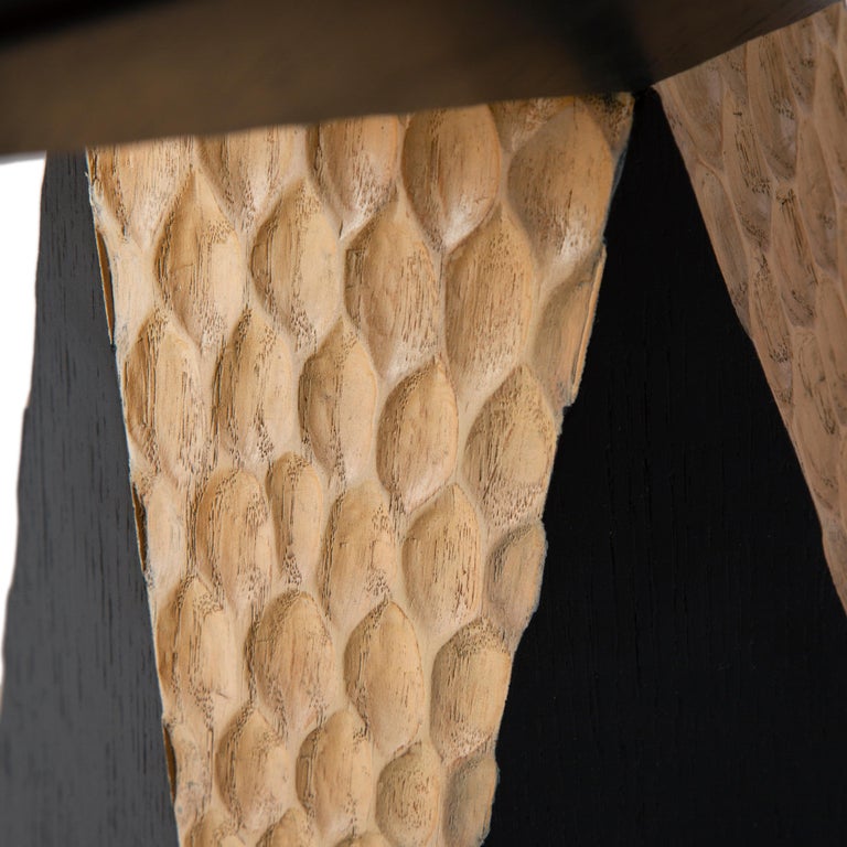 Hand Carved Oak Side Table Inspired by Crystal Formations of Oases in ...