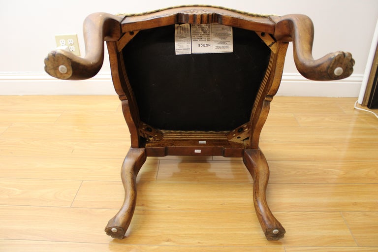 Hand Carved Paw Foot Side Chair For Sale at 1stDibs