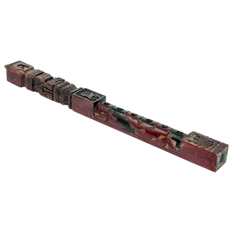 Hand Carved Peruvian Inca Tarka Flute For Sale at 1stDibs