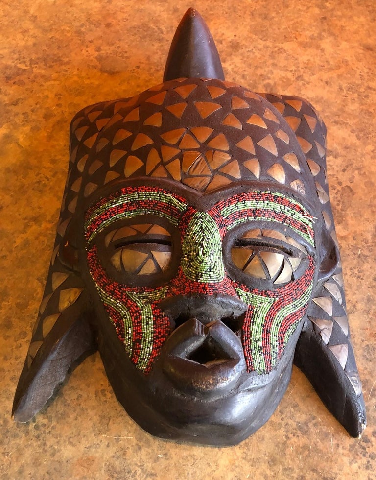 Hand Carved Primitive Akan Ashanti Tribal Mask For Sale at 1stdibs