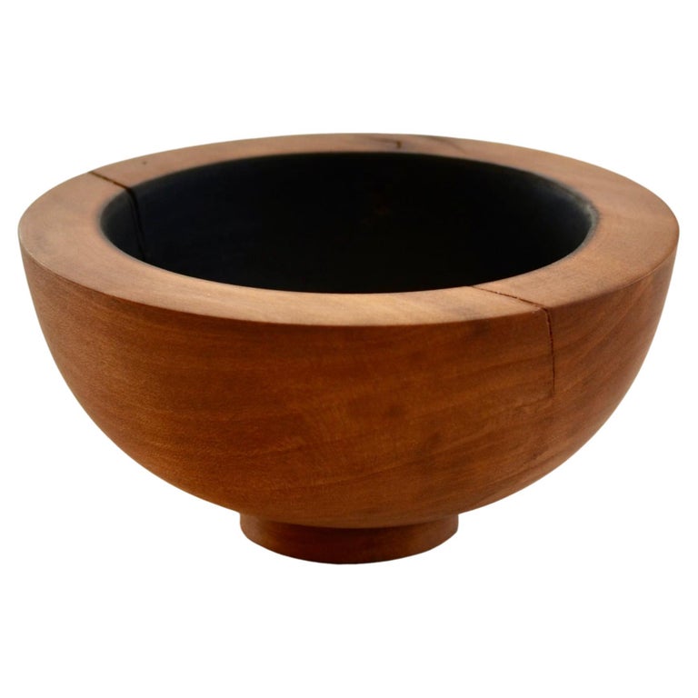 Hand-Carved Red Oak Bowl with Sugi Ban Interior For Sale at 1stDibs