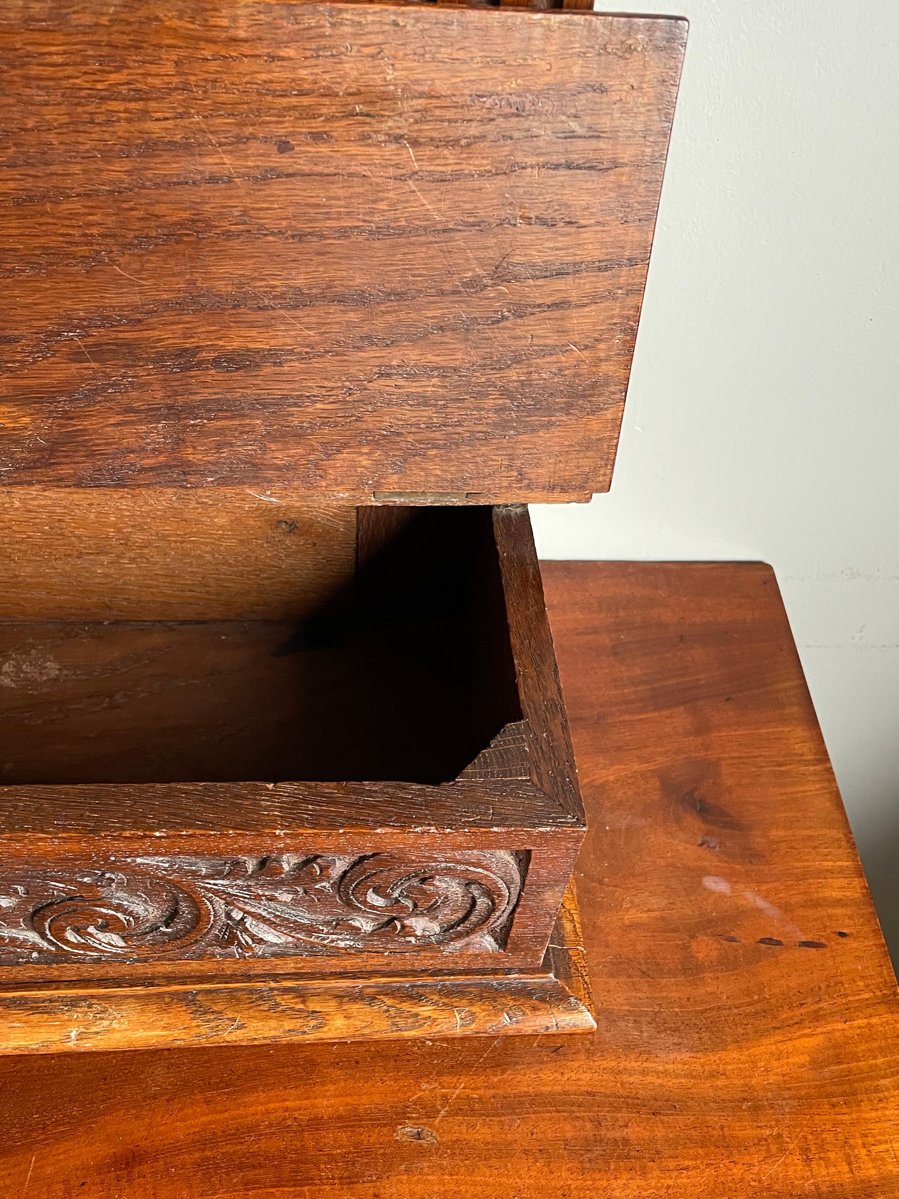 Hand Carved Renaissance Revival Wall Mirror with Lidded Gloves and ...