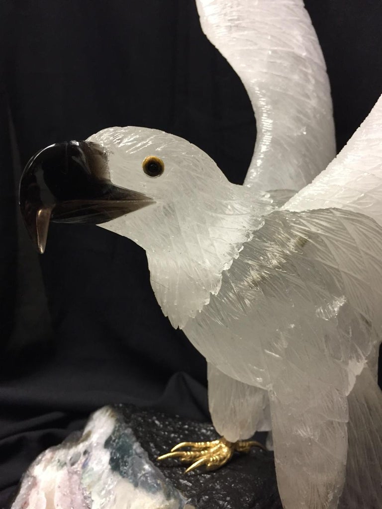 Hand-Carved Rock Crystal Eagle at 1stDibs