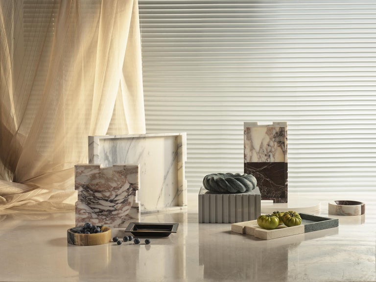 Hand Carved Rope Bowl Foresta Marble by Greg Natale For Sale at 1stDibs