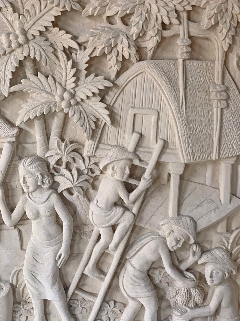Hand-Carved Sandstone Carving From Bali For Sale at 1stDibs
