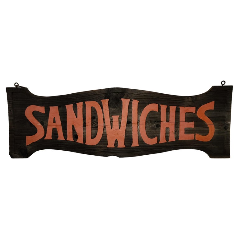 Hand Carved Sandwich Sign at 1stDibs