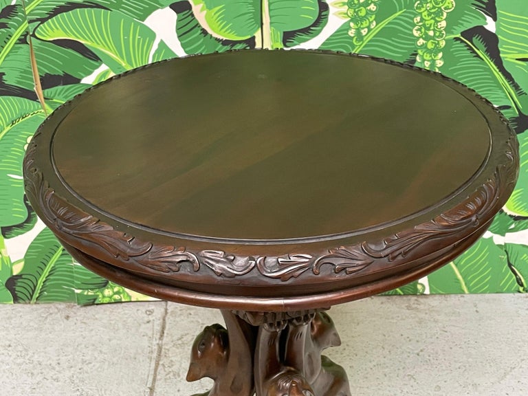 Hand Carved Sculptural Cat End Table For Sale at 1stDibs | cat side ...