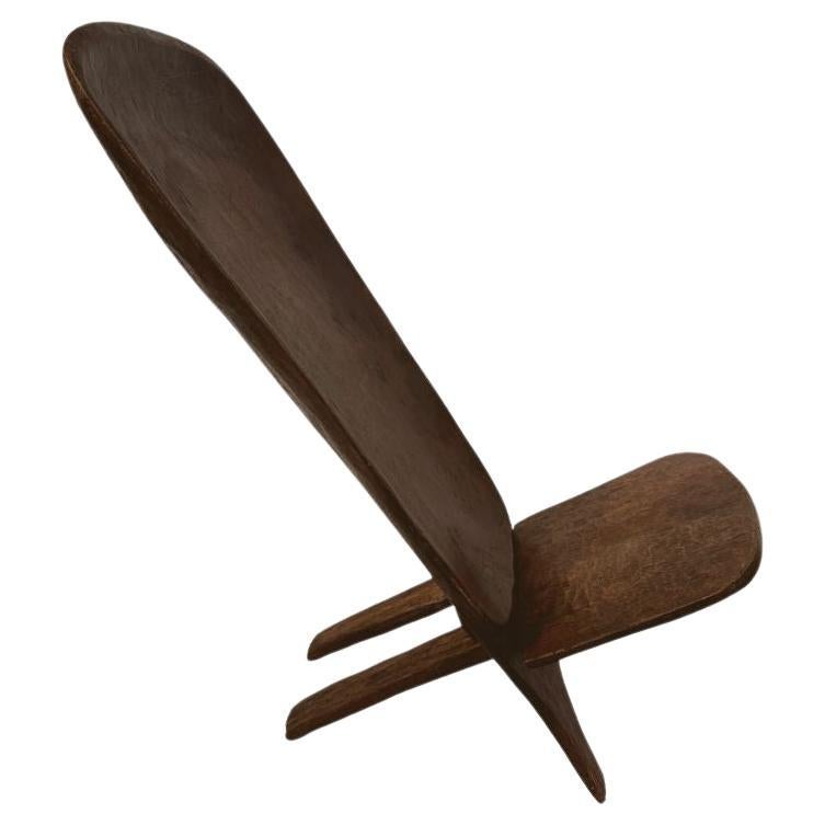Hand Carved Senufo Wood Chair (Pair) For Sale at 1stDibs